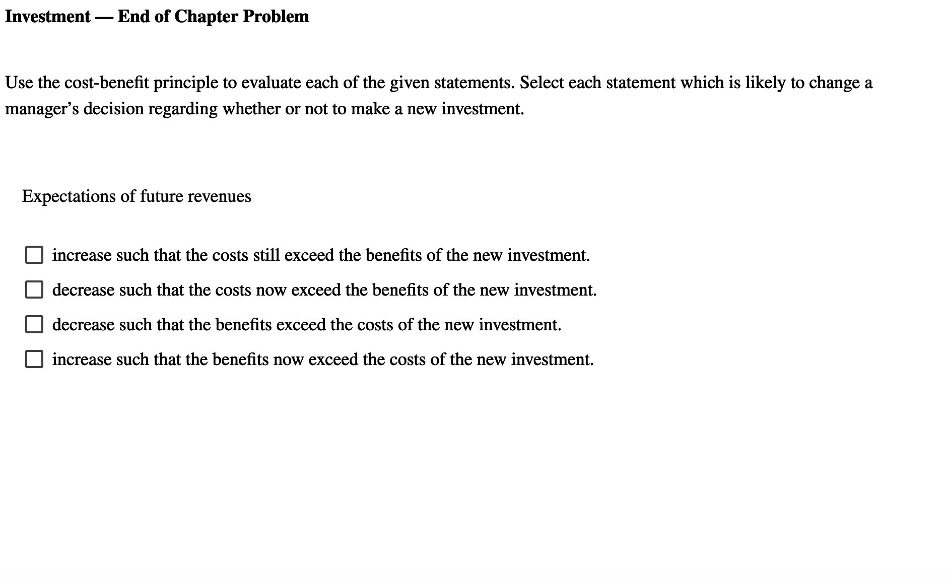 Solved Investment End Of Chapter Problem Use The