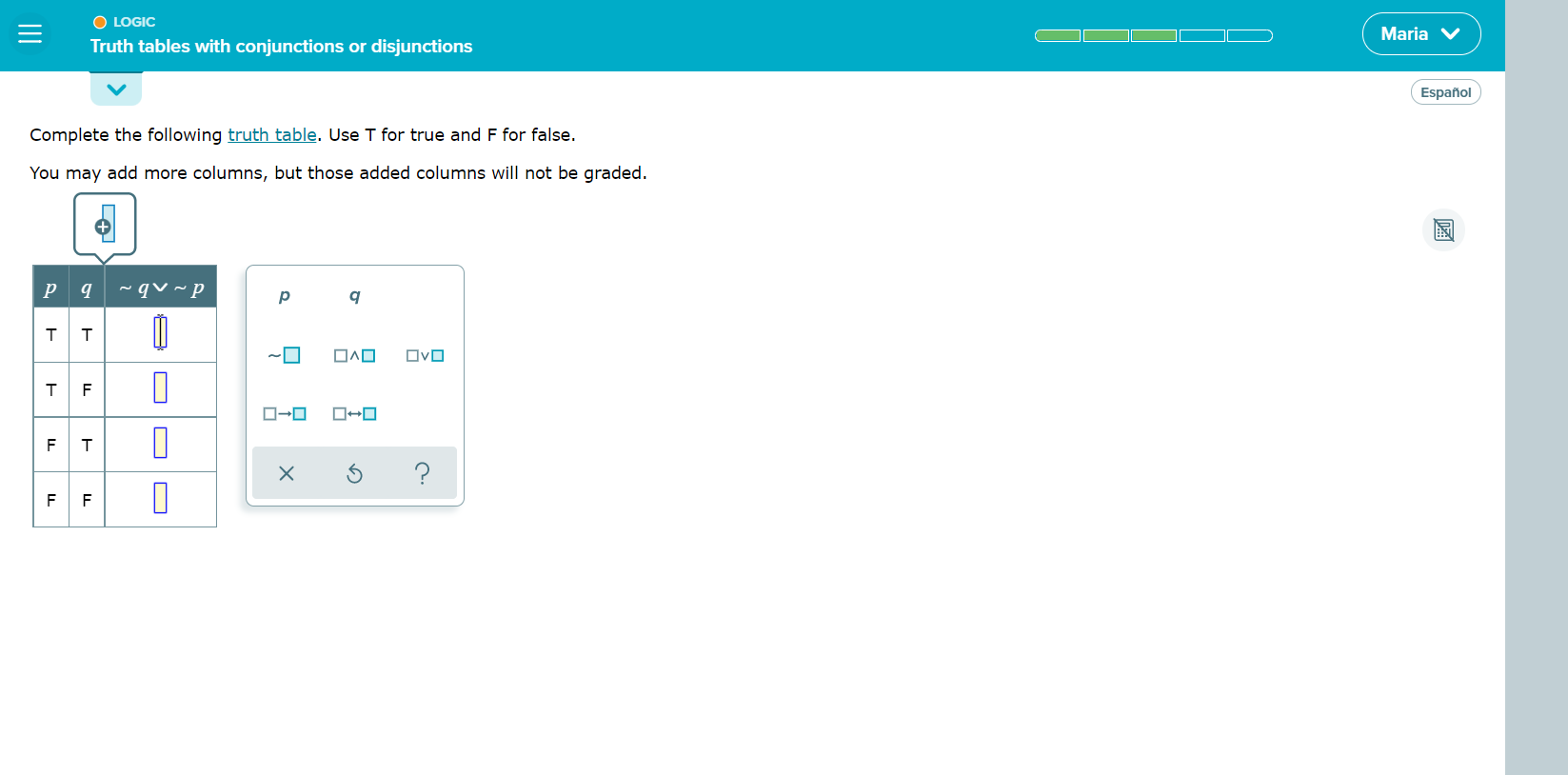 Solved O LOGIC Truth tables with conjunctions or | Chegg.com