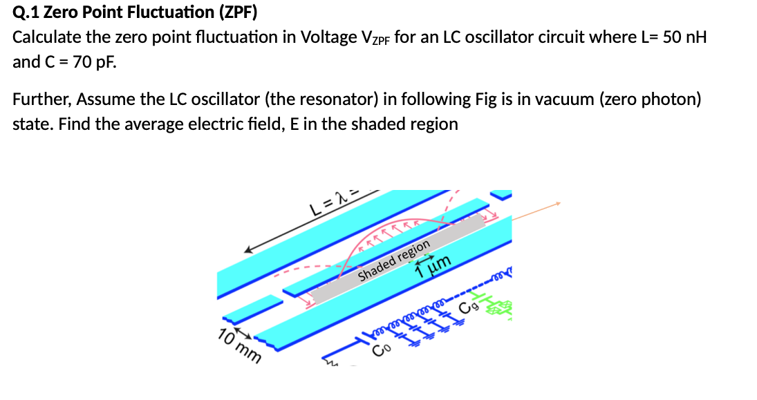 Solved Q.1 Zero Point Fluctuation (ZPF) Calculate the zero | Chegg.com