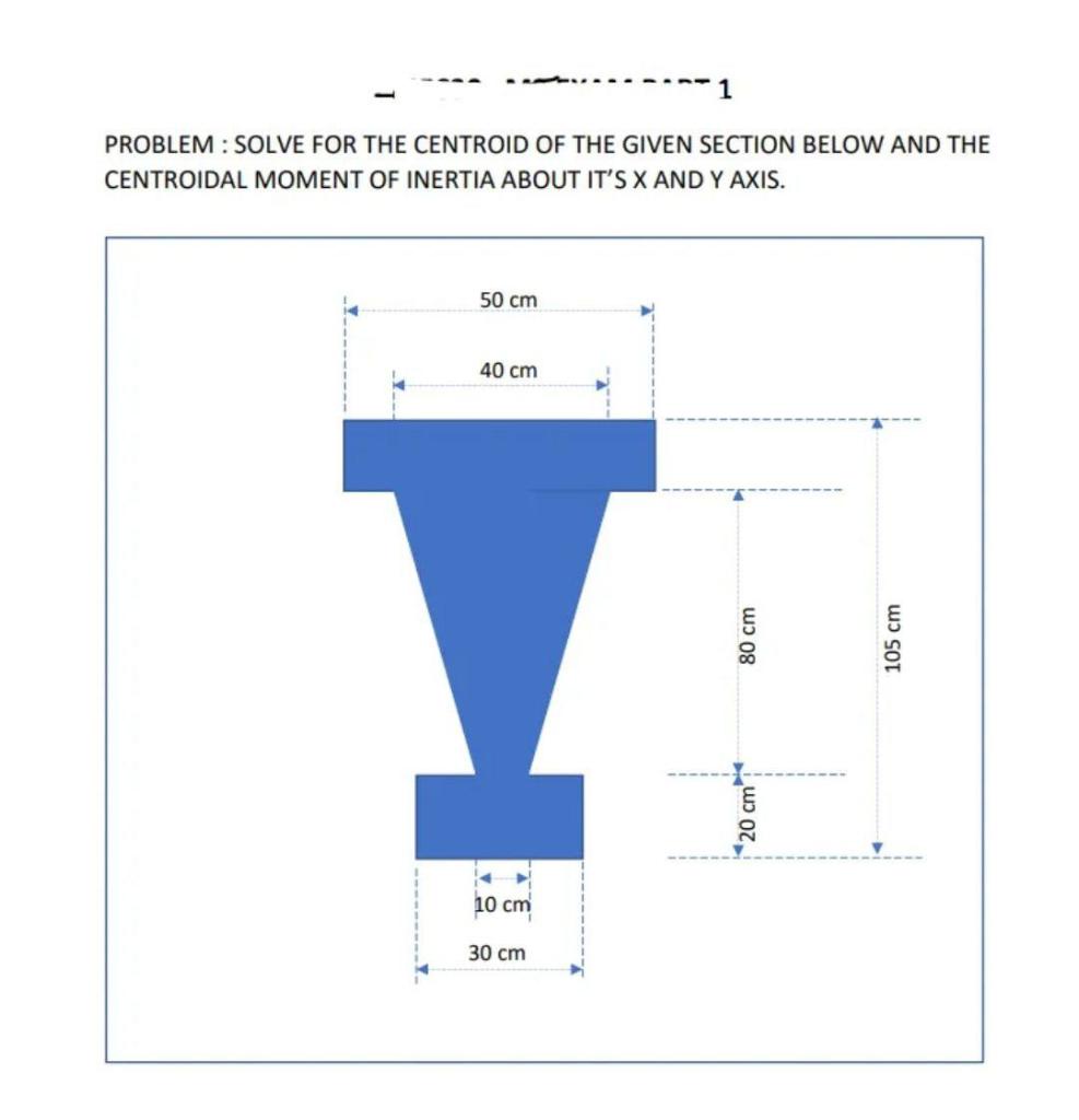 Solved PROBLEM : SOLVE FOR THE CENTROID OF THE GIVEN SECTION | Chegg.com