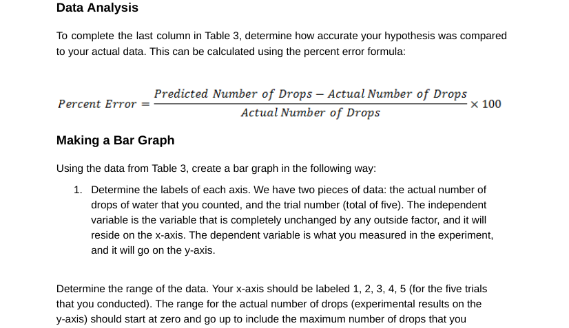 Solved Table 3: Number of Drops of Water That Fit on a | Chegg.com