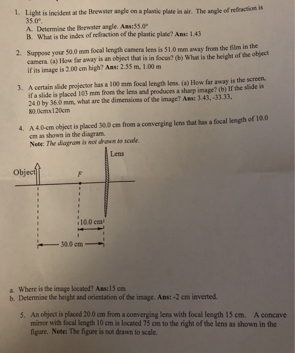 Solved 1. Light is incident at the Brewster angle on a | Chegg.com