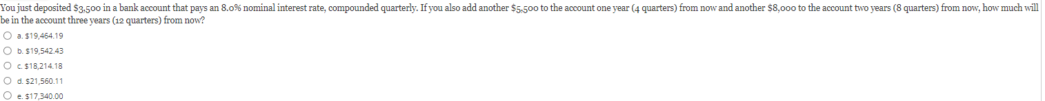 Solved pe in the account three years ( 12 quarters) from | Chegg.com