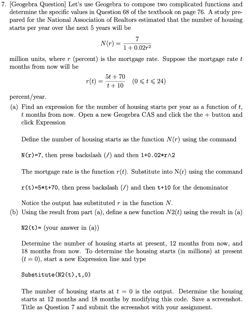 Solved [Geogebra Question] Let's use Geogebra to compose two | Chegg.com
