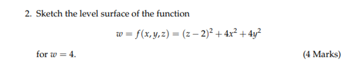 Solved Sketch the level surface of the | Chegg.com