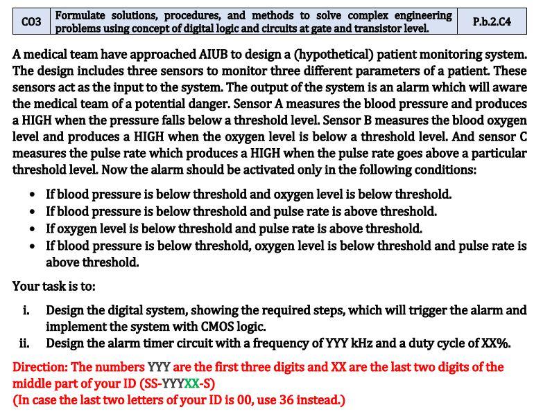 CO3 Formulate solutions, procedures, and methods to | Chegg.com