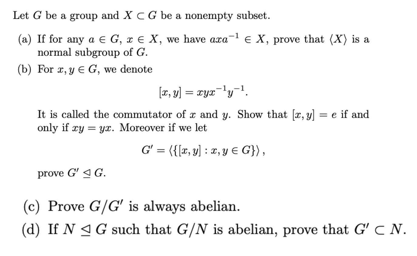 Solved Let G Be A Group And X⊂g Be A Nonempty Subset A If 