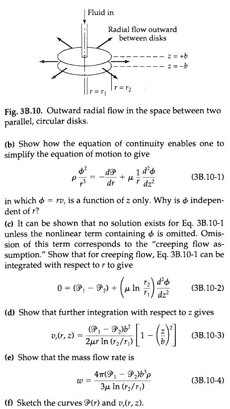 Solved 3b10 Radial Flow Between Parallel Disks Fig 3b10