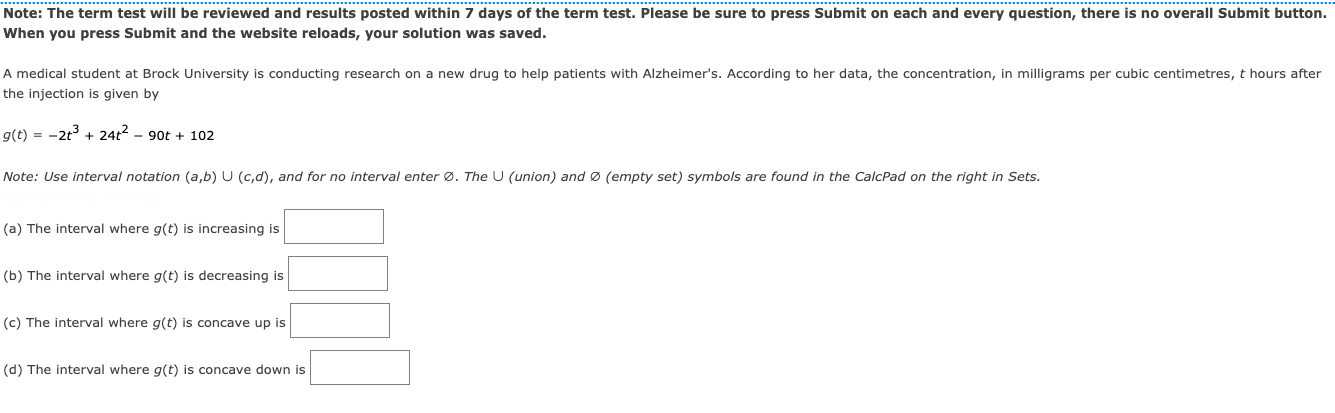 Solved Note: The term test will be reviewed and results | Chegg.com