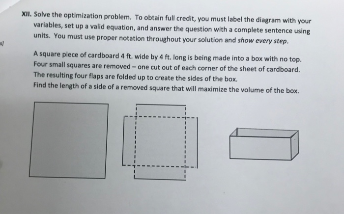 Solved XIl. Solve the optimization problem. To obtain full | Chegg.com