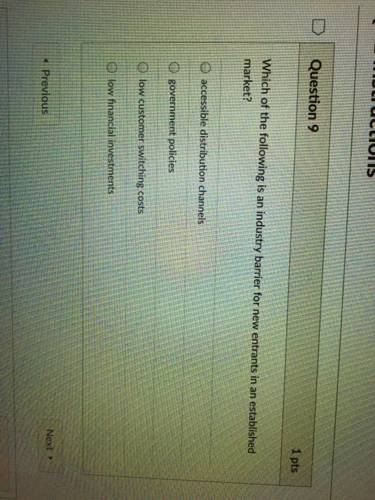 Solved Question 9 1 Pts Which Of The Following Is An 