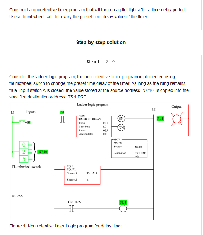 My college is using the LogixPro PLC software for one | Chegg.com