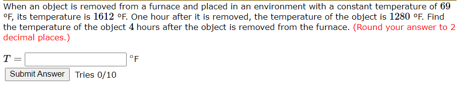Solved When an object is removed from a furnace and placed | Chegg.com