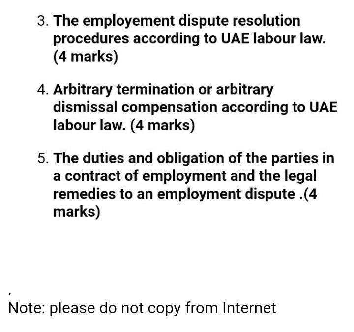 Solved 3. The employement dispute resolution procedures | Chegg.com