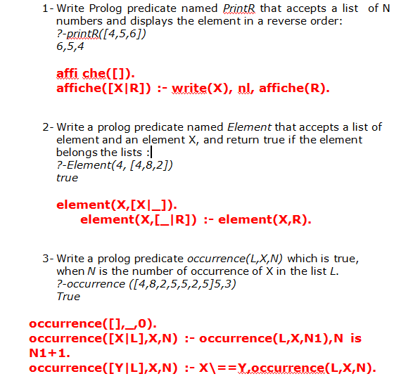 Solved 1 Write Prolog Predicate Named Printr That Accepts A 9183