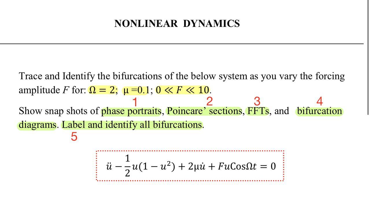 NONLINEAR DYNAMICS Trace and Identify the | Chegg.com
