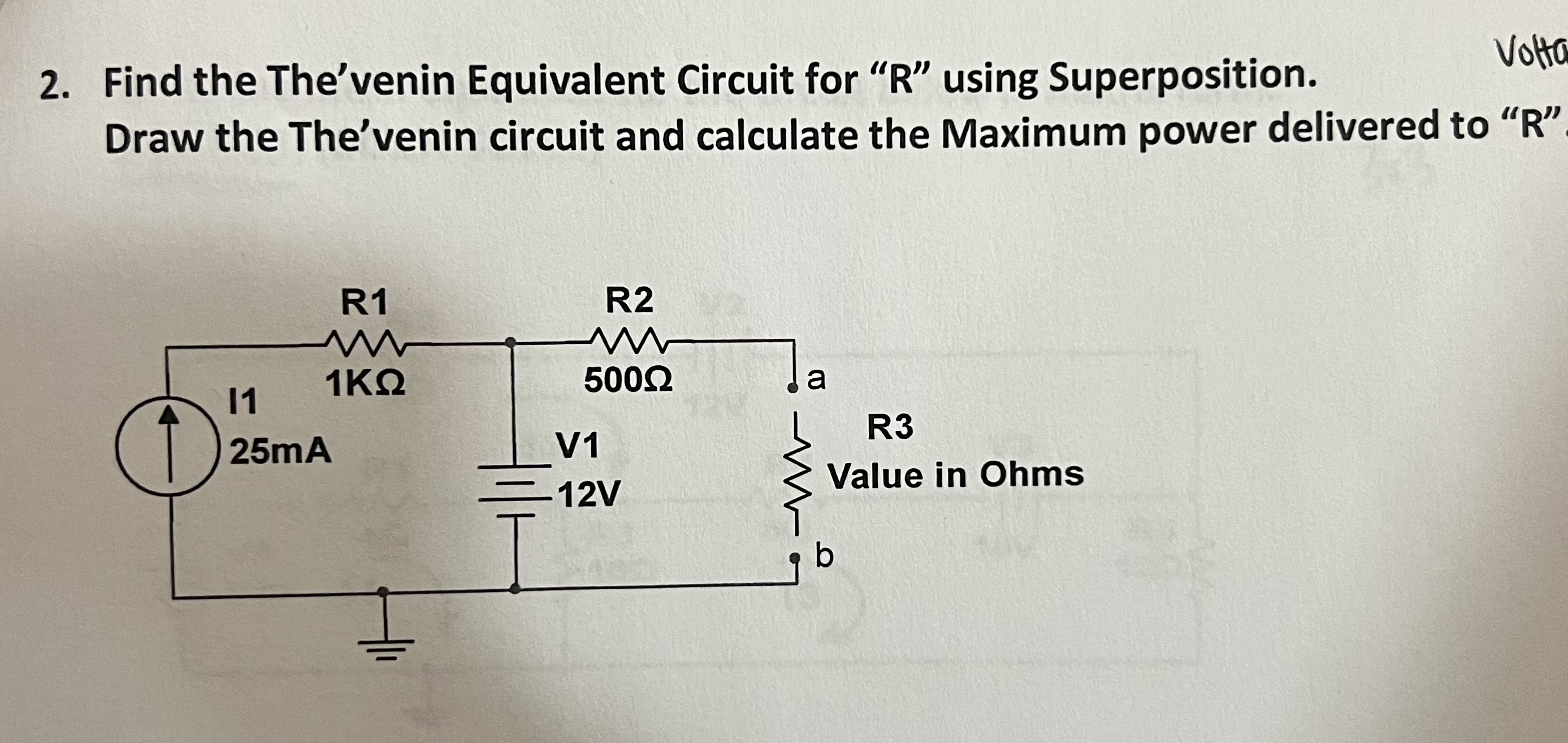 Solved 2. Find the The'venin Equivalent Circuit for " R " | Chegg.com