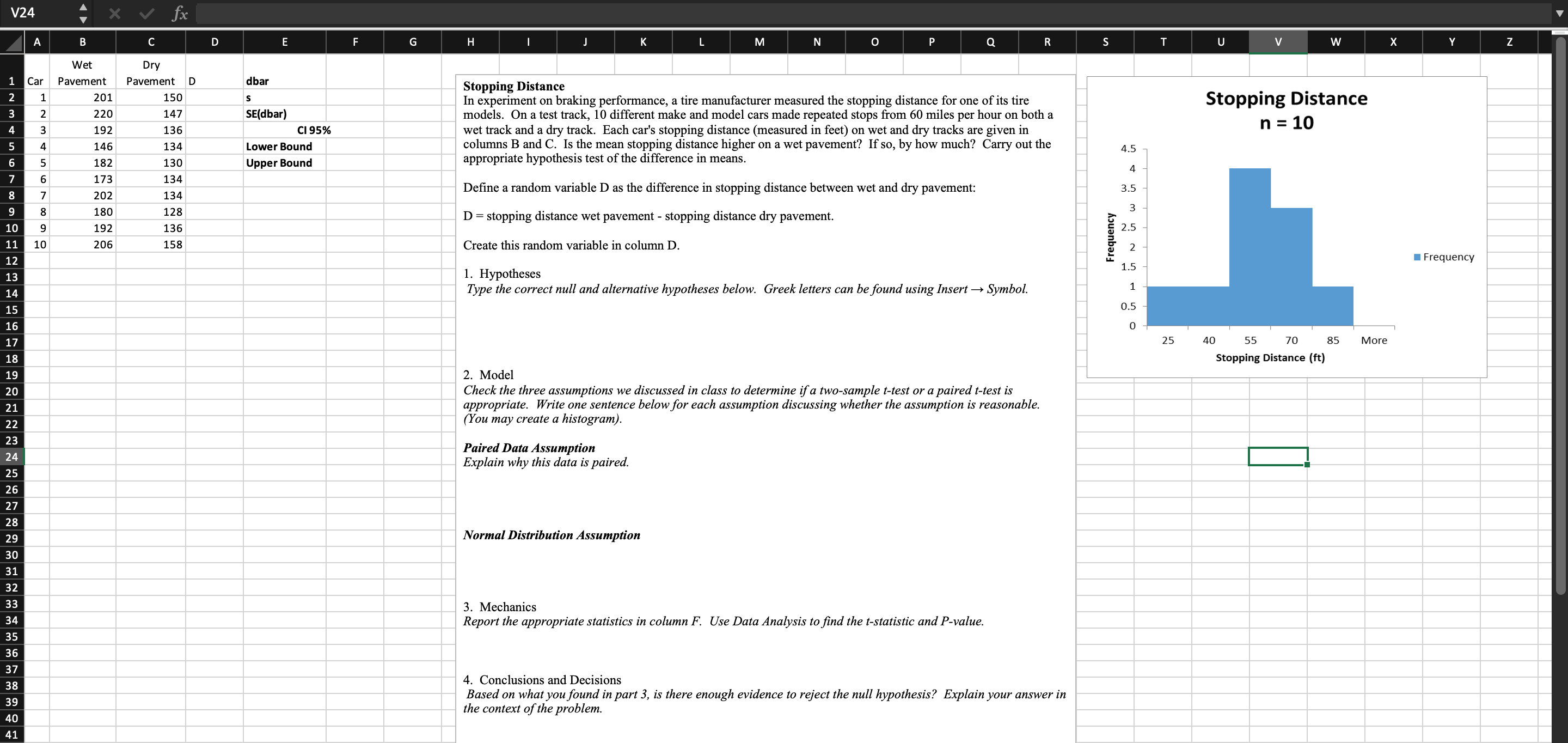 Solved Stopping Distance In experiment on braking | Chegg.com