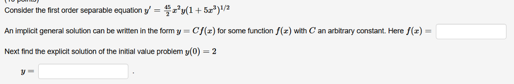 Solved Consider The First Order Separable Equation Y