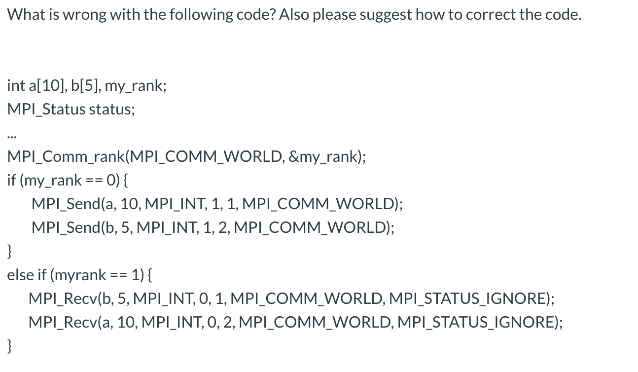 Solved What is wrong with the following code? Also please | Chegg.com