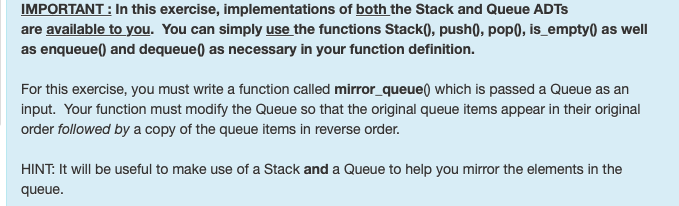 Solved IMPORTANT : In this exercise, implementations of both | Chegg.com