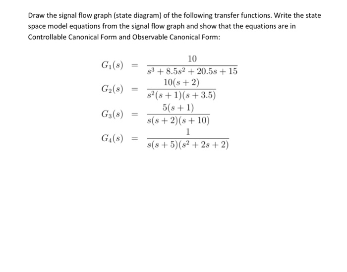 Solved Draw the signal flow graph (state diagram) of the | Chegg.com