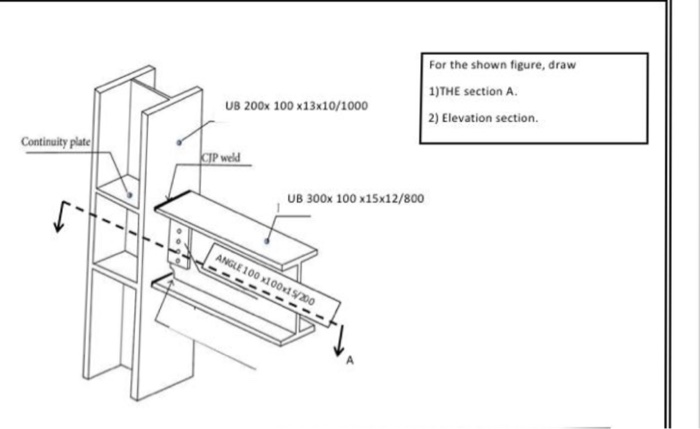 Solved For the shown figure, draw 1)THE section A 2) | Chegg.com