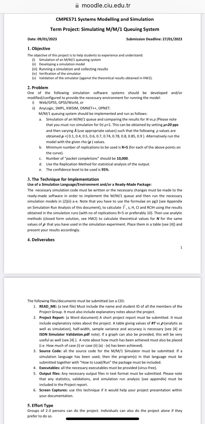 Solved 1. Objective The objective of this project is to help | Chegg.com
