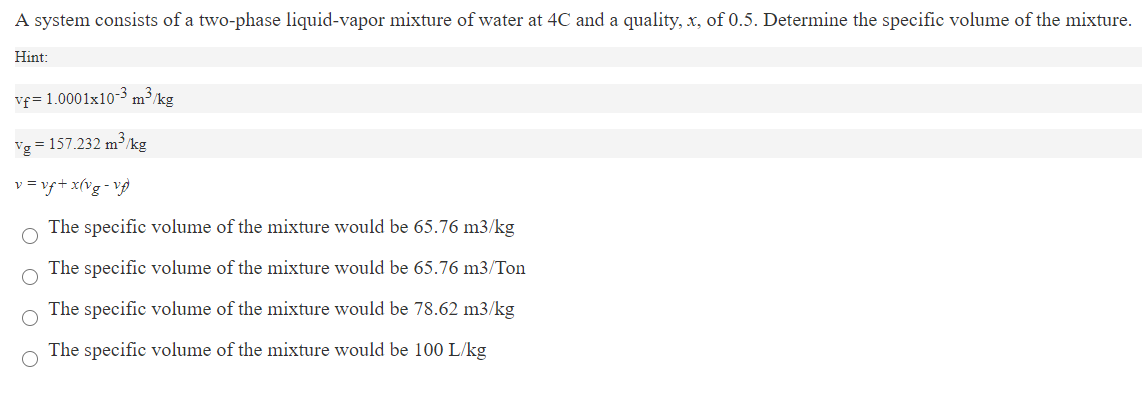 Solved A system consists of a two-phase liquid-vapor mixture | Chegg.com