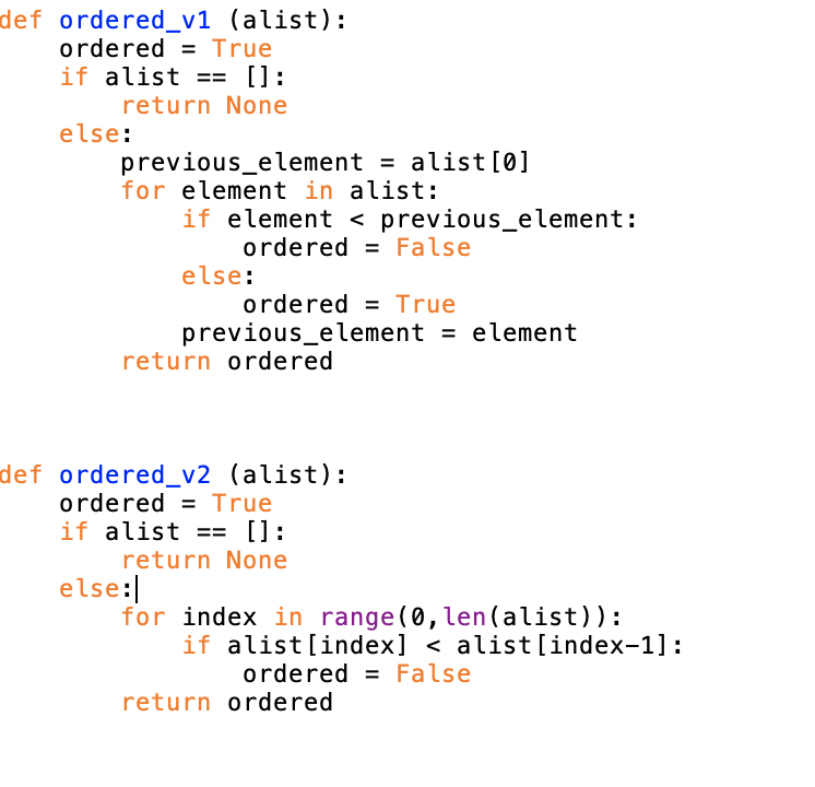 Solved # Here are two versions of a function that is | Chegg.com
