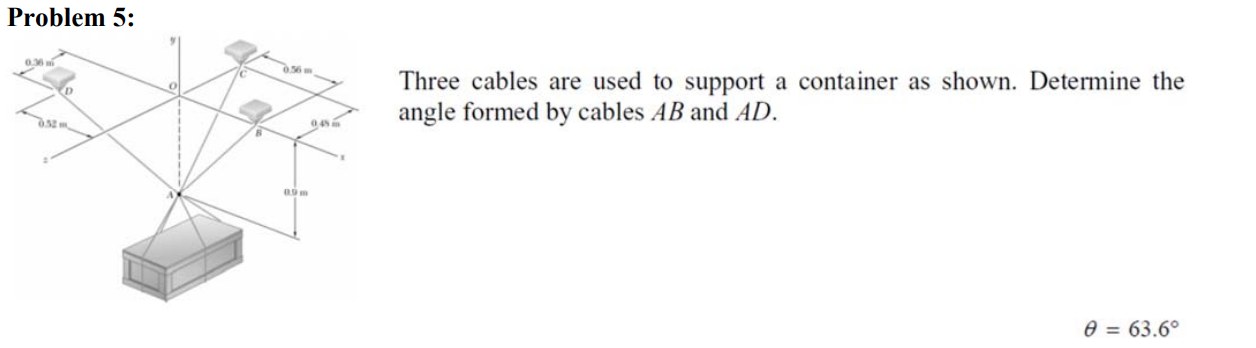 Solved Problem 5: Three cables are used to support a | Chegg.com