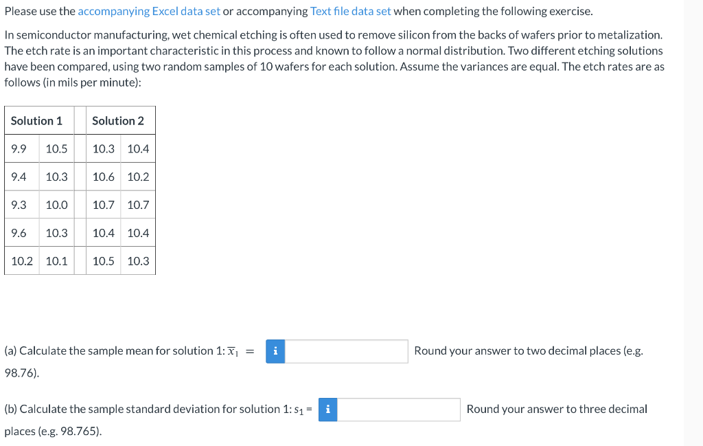 Solved Please use the accompanying Excel data set or | Chegg.com