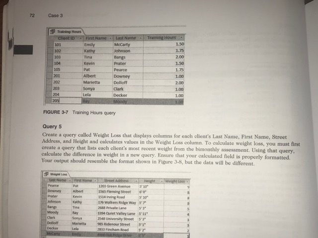 .3 CASE THE PERSONAL TRAINER DATABASE Designing a | Chegg.com