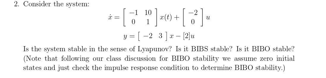 2. Consider the system: | Chegg.com