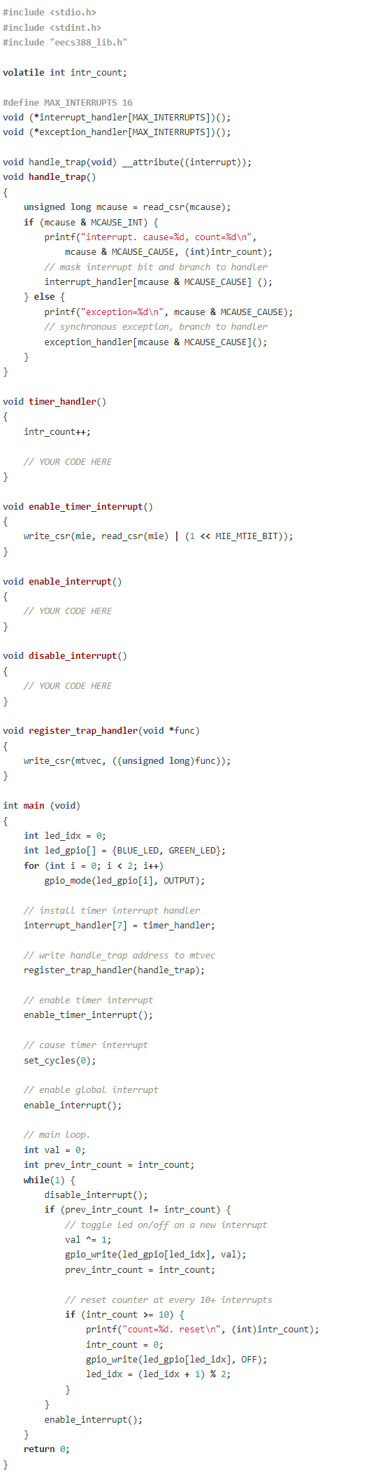 Part 2 Write Your Periodic Timer Interrupt Handler 