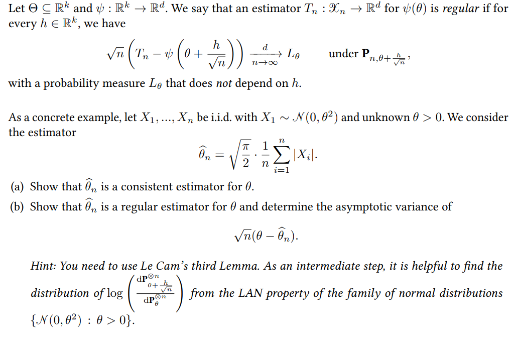 Solved Let Θ⊆Rk and ψ:Rk→Rd. We say that an estimator | Chegg.com