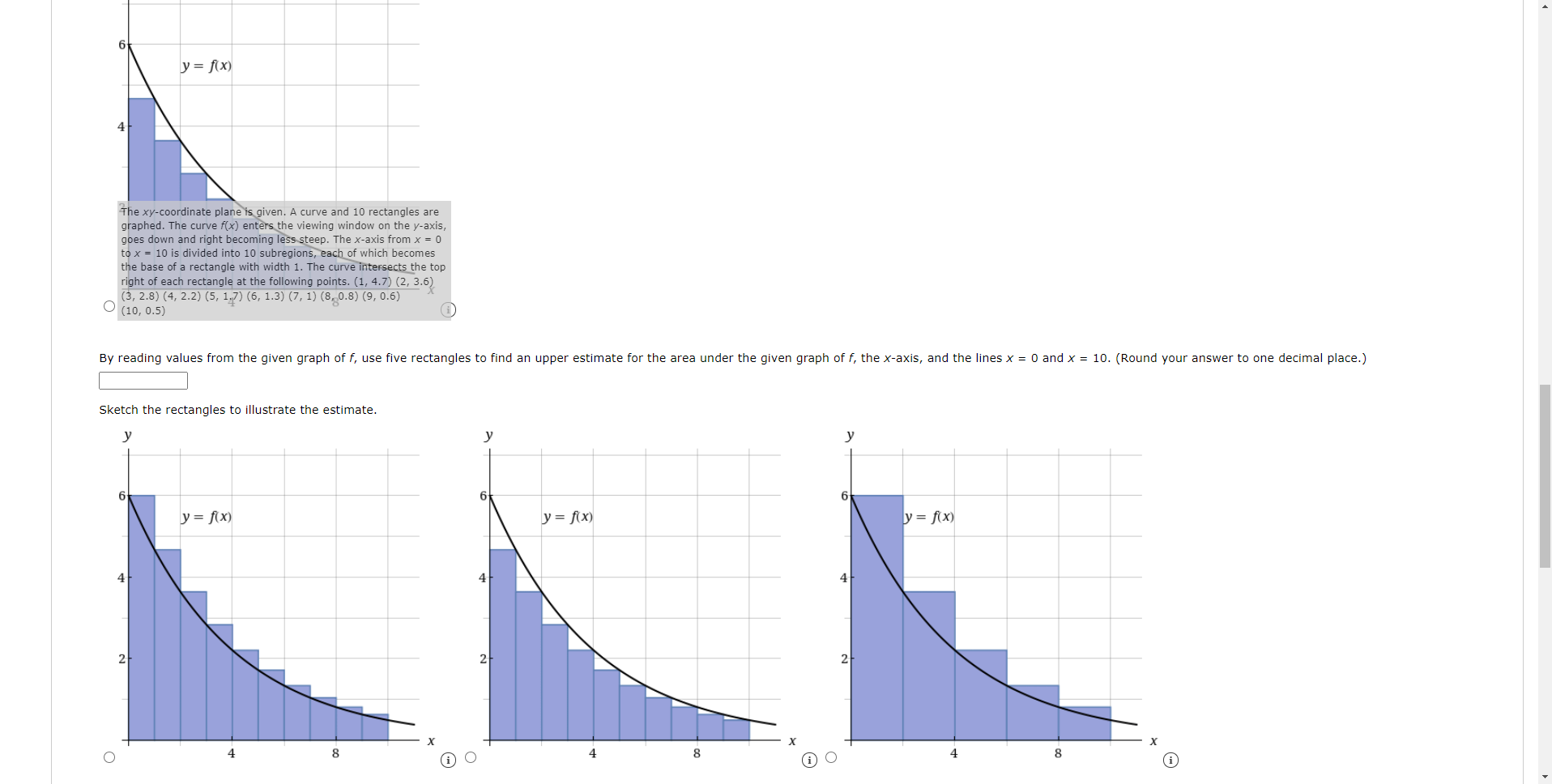 Solved Unless specified, all approximating rectangles are | Chegg.com