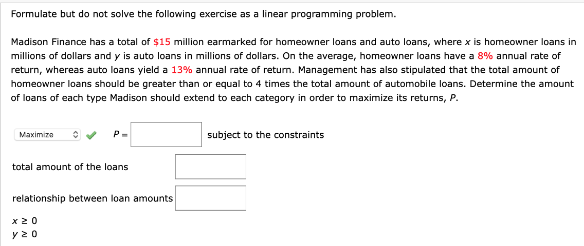 Solved Formulate but do not solve the following exercise as | Chegg.com