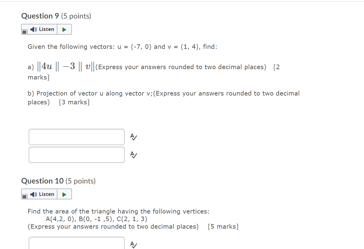 Solved Question 9 (5 points) Listen = Given the following | Chegg.com