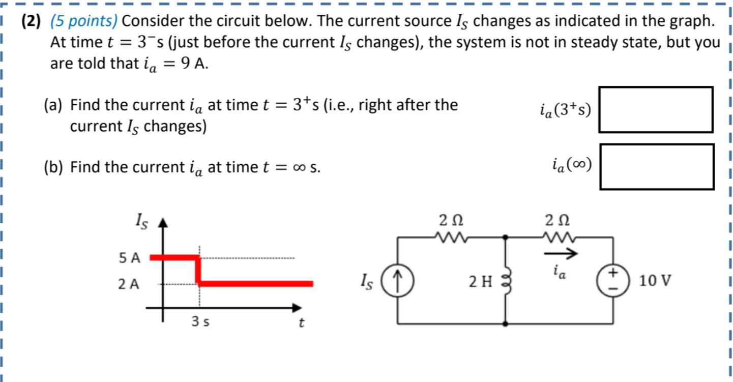 Solved (2) (5 points) Consider the circuit below. The | Chegg.com
