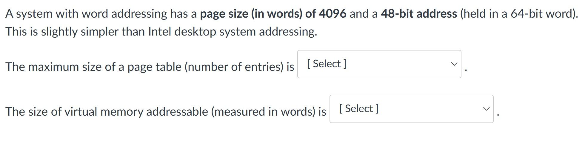 Solved A system with word addressing has a page size (in | Chegg.com