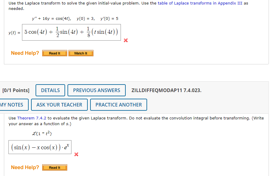 Use the Laplace transform to solve the given | Chegg.com