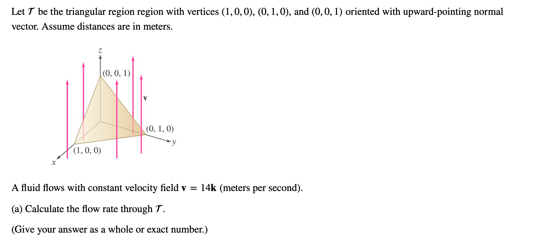 Solved (b) Calculate the flow rate through D, the projection | Chegg.com