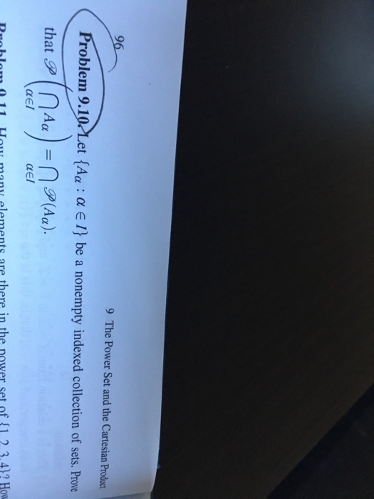 Solved 9 The Power Set and the Cartesian Product problem | Chegg.com