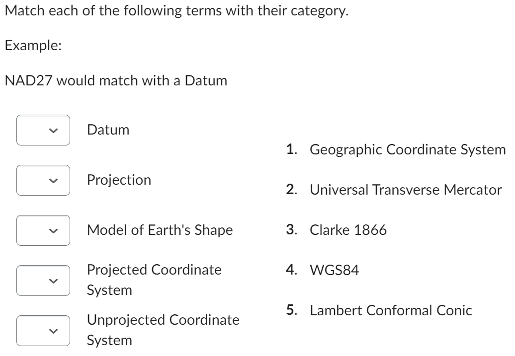 Solved Datum 1. Geographic Coordinate System Projection | Chegg.com