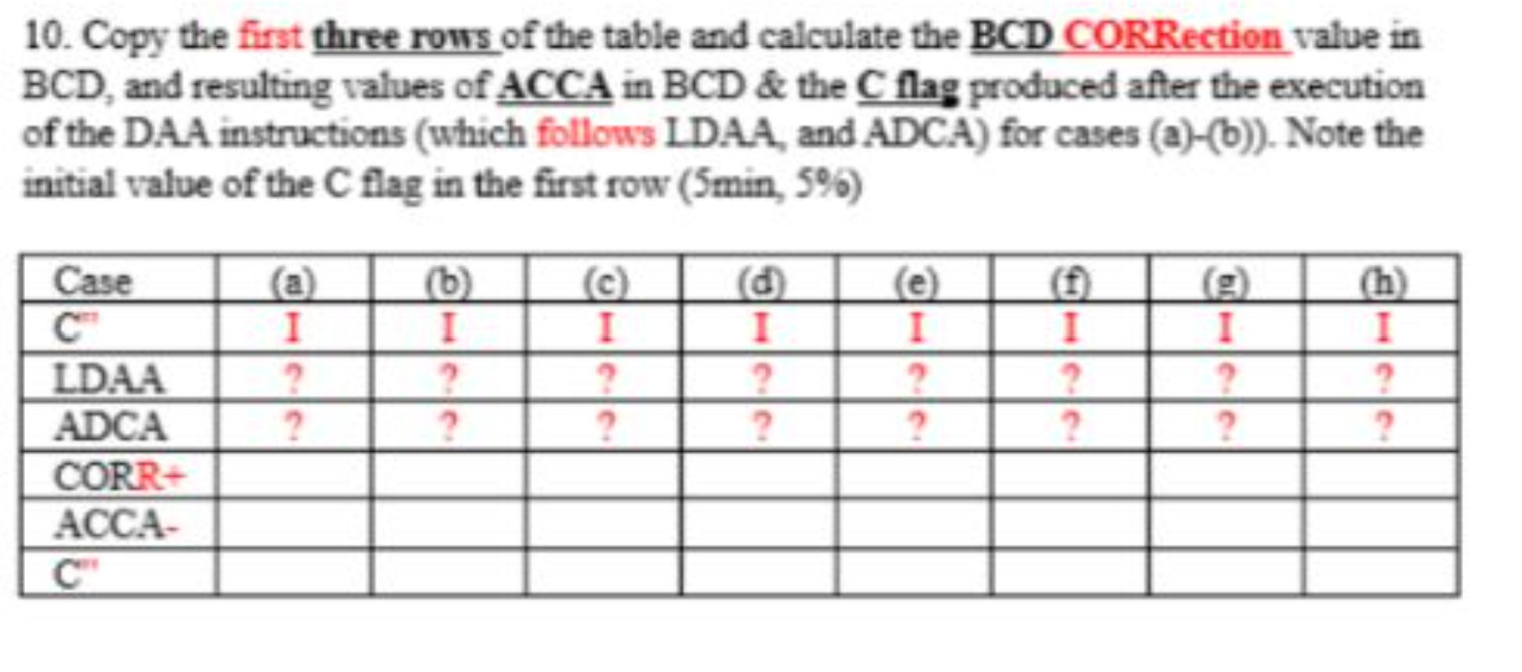 10. Copy the first three rows of the table and | Chegg.com