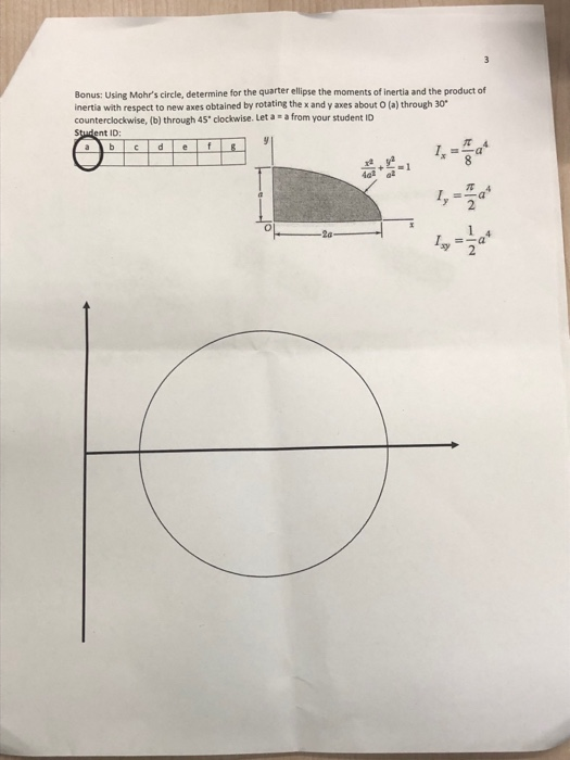 Solved Using Mohr's circle, determine for the quarter | Chegg.com