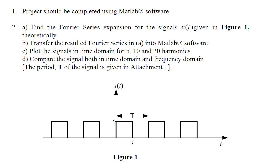 Solved 1. Project should be completed using Matlab® software | Chegg.com