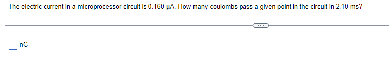 Solved The electric current in a microprocessor circuit is | Chegg.com