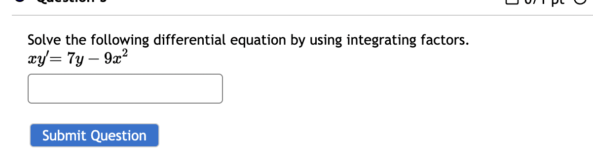 Solved Solve the following differential equation by using | Chegg.com